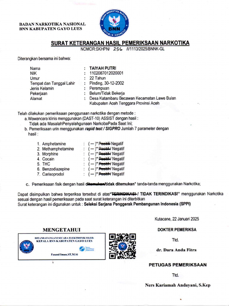 Taiyah BNN | PDF