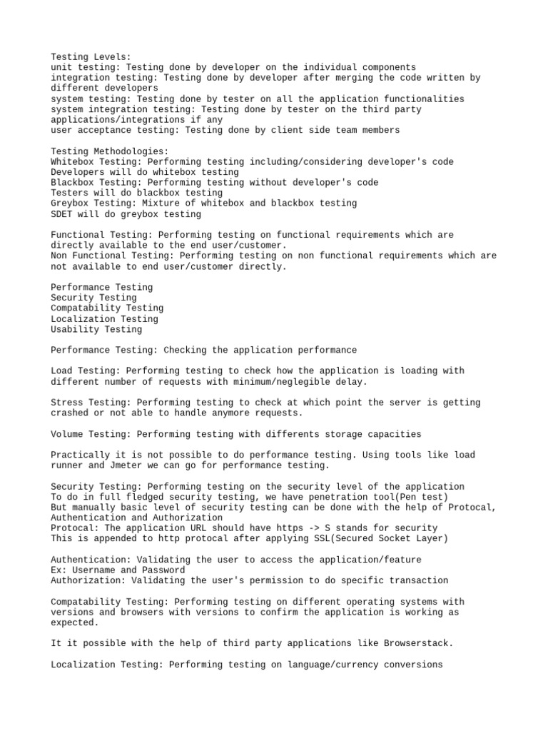 Testing Notes 22 | PDF | Software Testing | World Wide Web