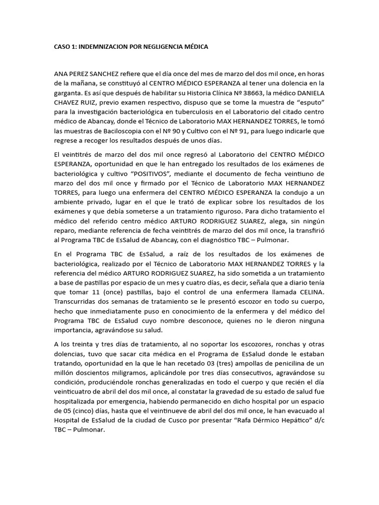 CASO 1 - UTEA | PDF | Medicina | Especialidades Medicas
