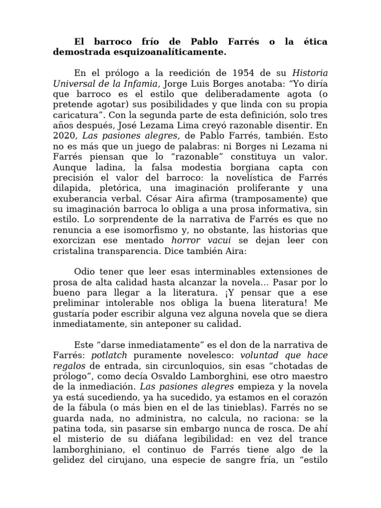 "Barroco Frío en 'Las Pasiones Alegres'" | PDF | Perros | Baruch Spinoza
