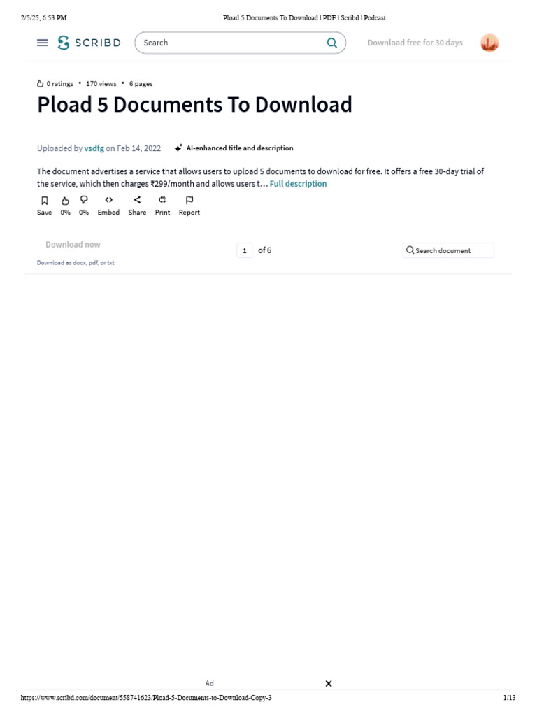 Pload 5 Documents To Download _ PDF _ Scribd _ Podcast | PDF | Scribd | Computing