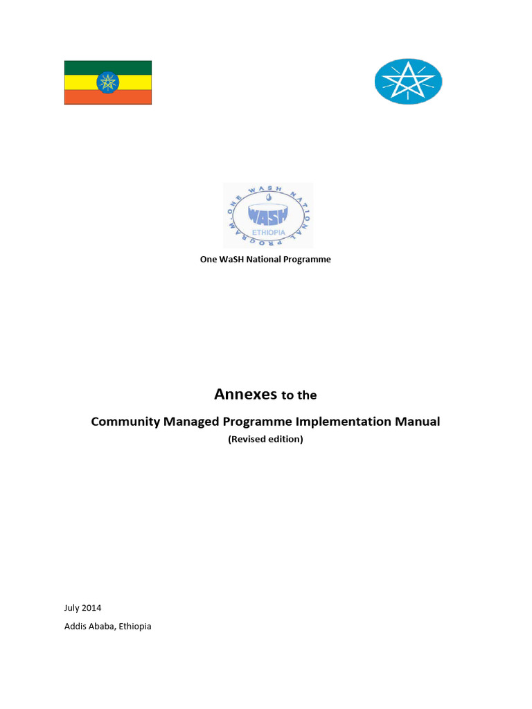 Annexes to CMP Implementation Manual July 2014 (1) | PDF | Wash