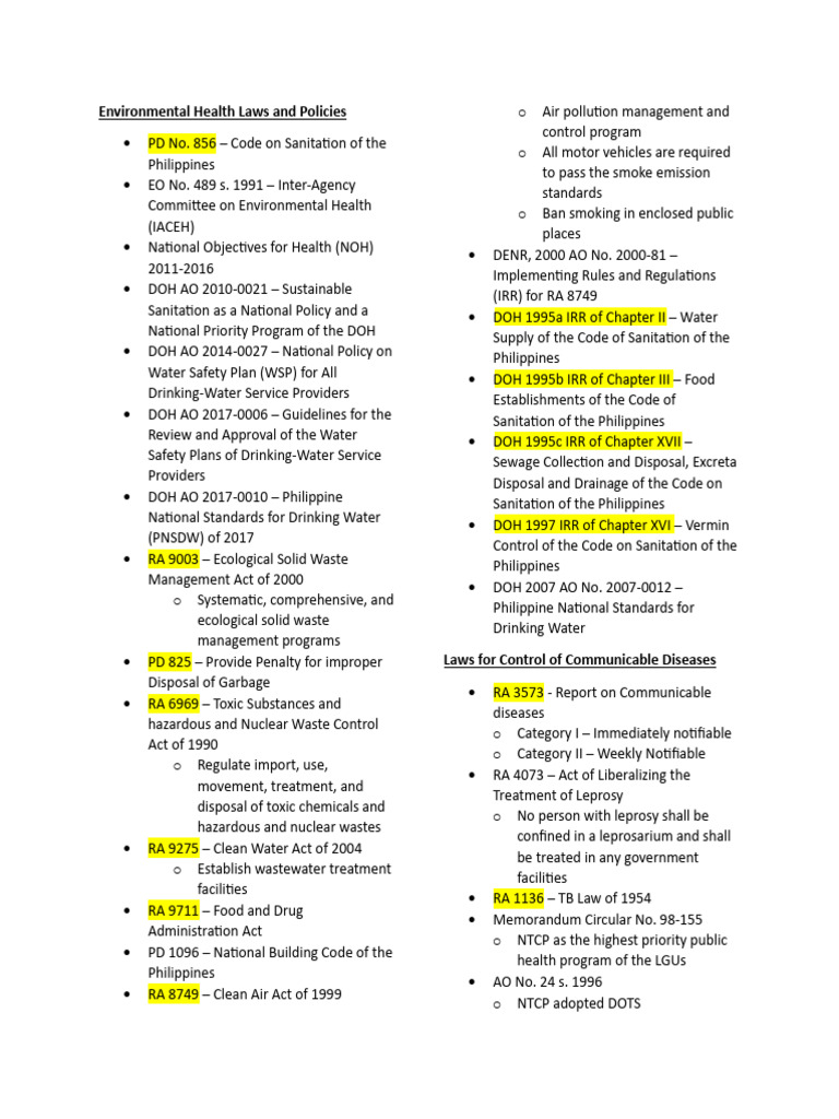 Health Policy and Law Overview | PDF | Sanitation | Breastfeeding