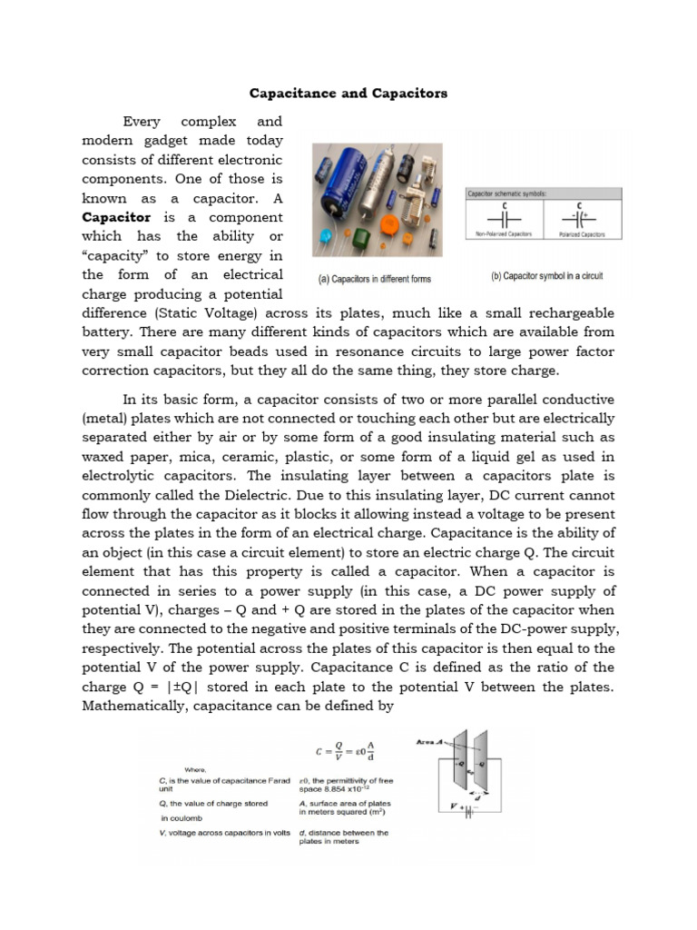 Capacitance and Capacitors 2 | PDF | Capacitor | Capacitance