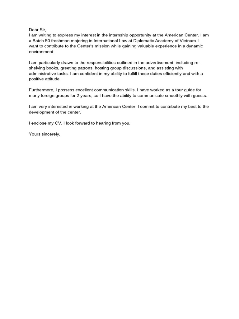 Covering Letter | PDF