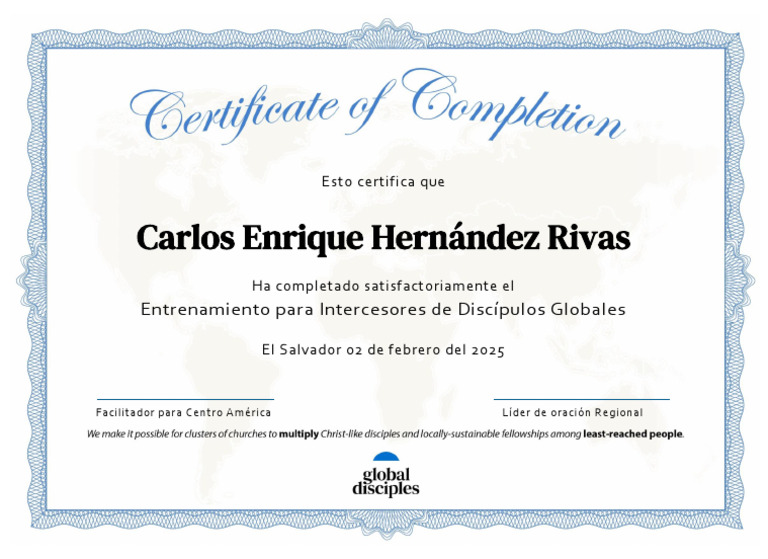 Certificación de Entrenamiento de Intercesores | PDF
