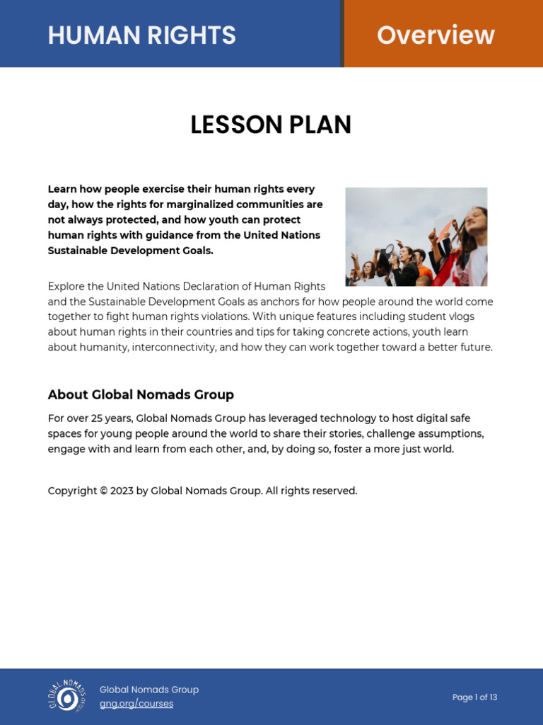 GNG-Human-Rights-lesson-plan | PDF | Goal | Human Rights