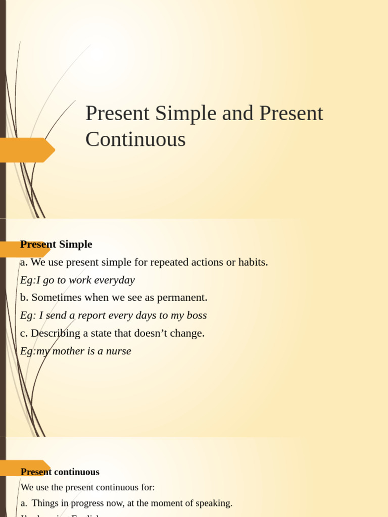 Present Simple vs Continuous Explained | PDF