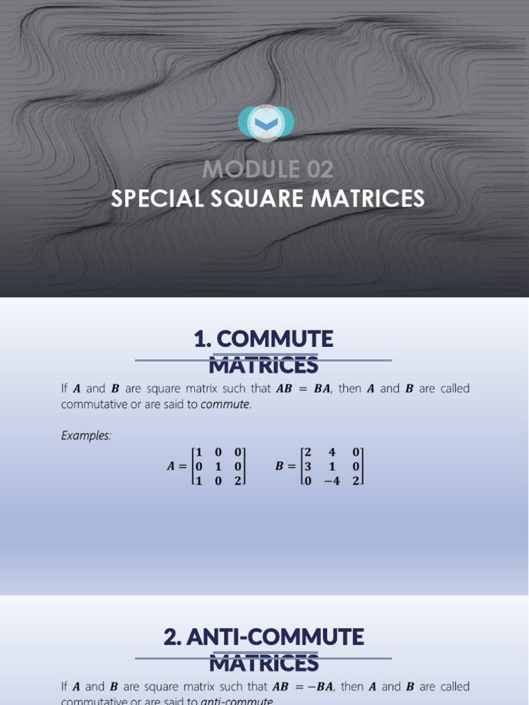 Special Square Matrices Guide | PDF