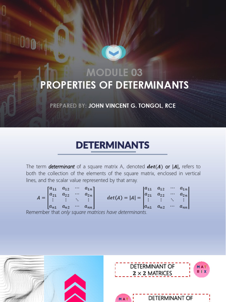 PPT-03-Properties-of-Determinants | PDF | Determinant | Matrix ...