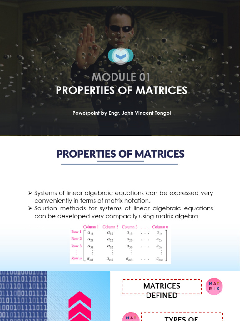 Properties of Matrices Overview | PDF