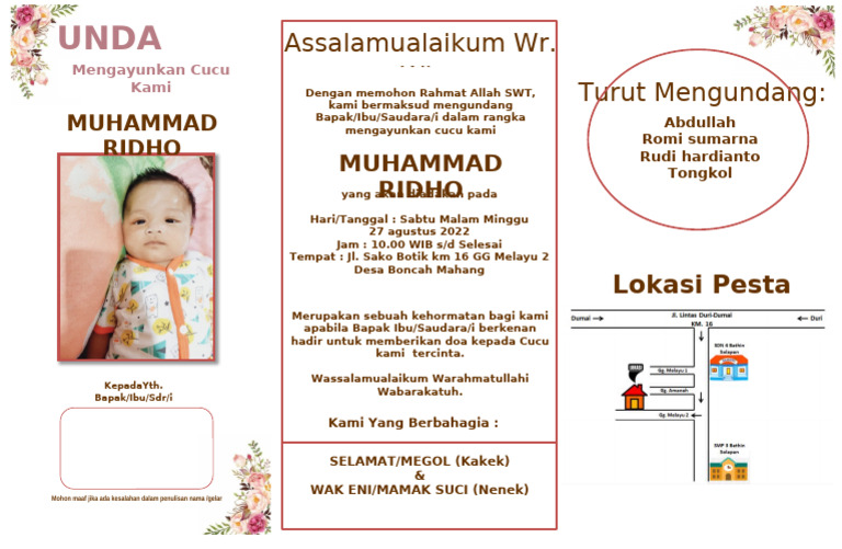 Undangan Sunatan Sultan Haikal | PDF