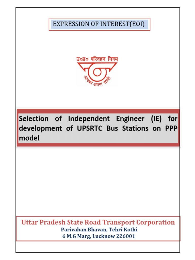 UPSRTC EOI Doc | PDF | Bus
