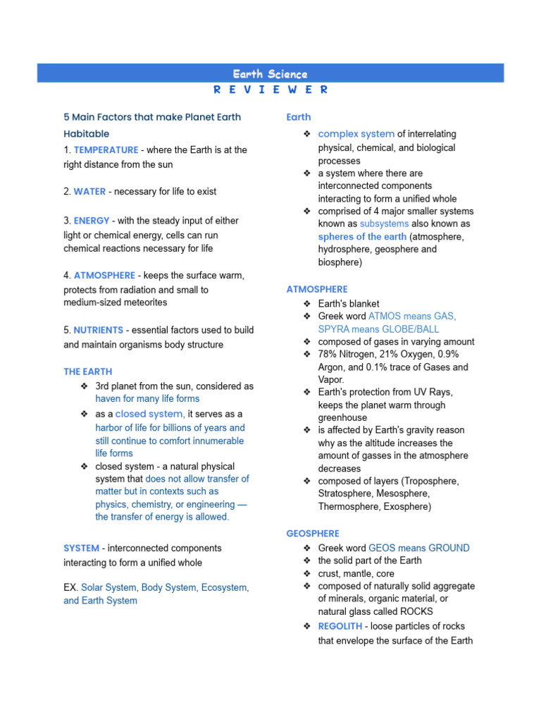 Earth Science | PDF | Earth Sciences | Universe
