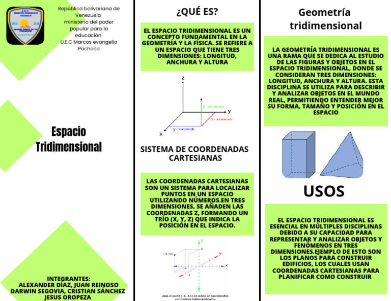 Geometría y Espacio Tridimensional | PDF | Sistema coordinado | Geometría