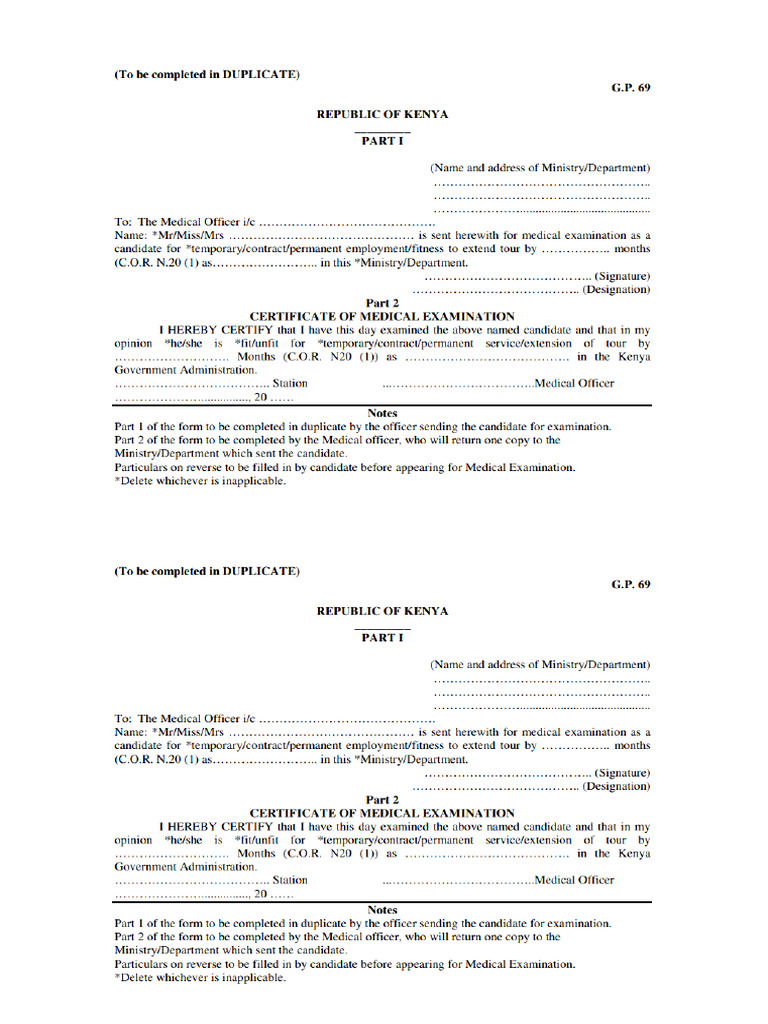 GP 69 Form | PDF