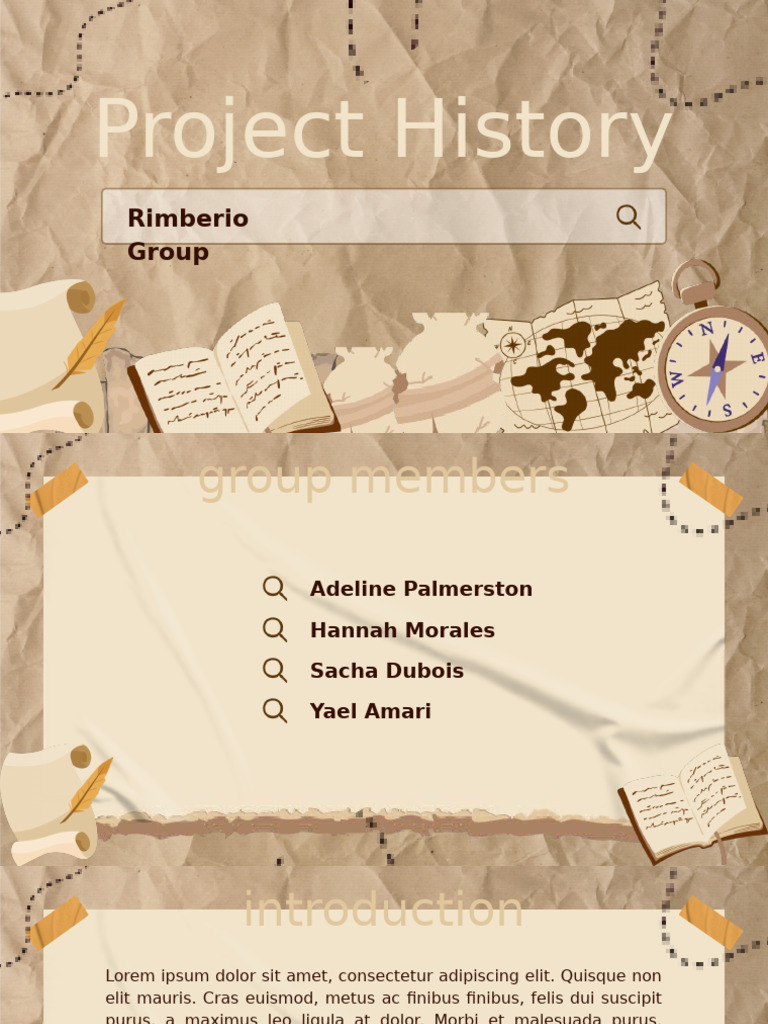 Brown and Beige Vintage Classic Illustration Paper Project History ...