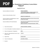 Form Xiv - Employement Card | PDF