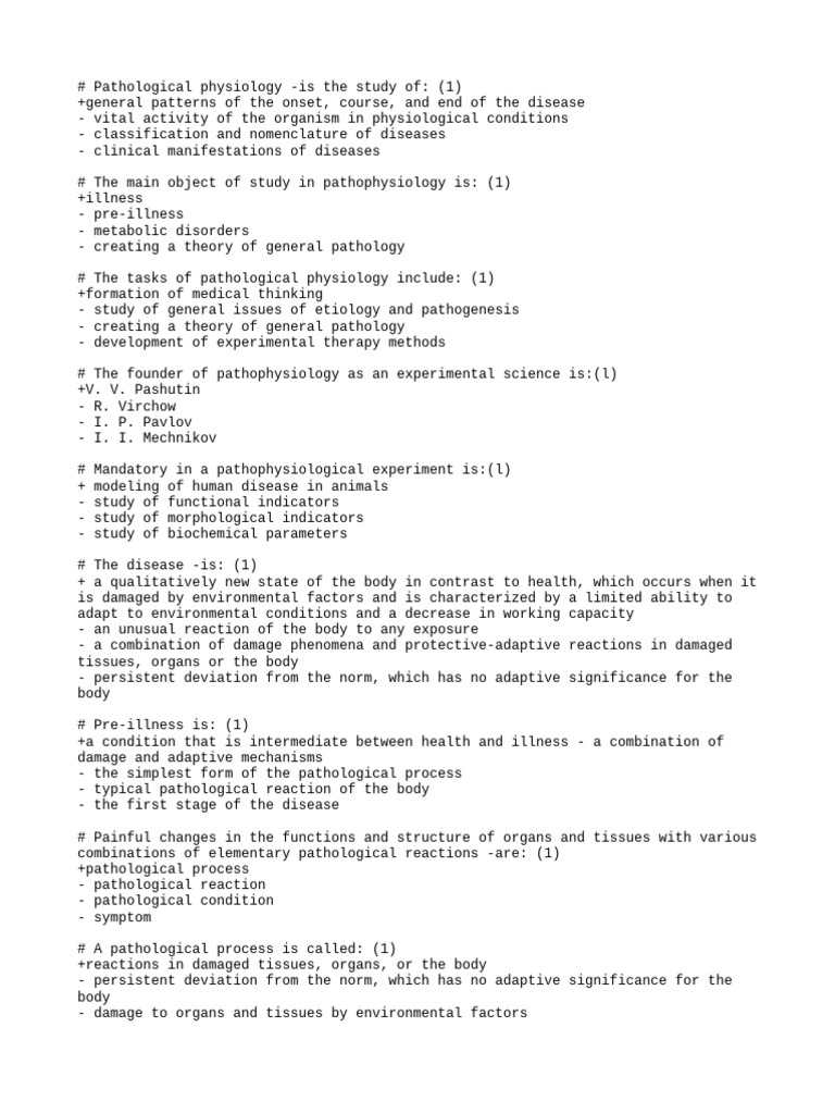 Pathophysiology Test Questions | PDF | Inflammation | Allergy