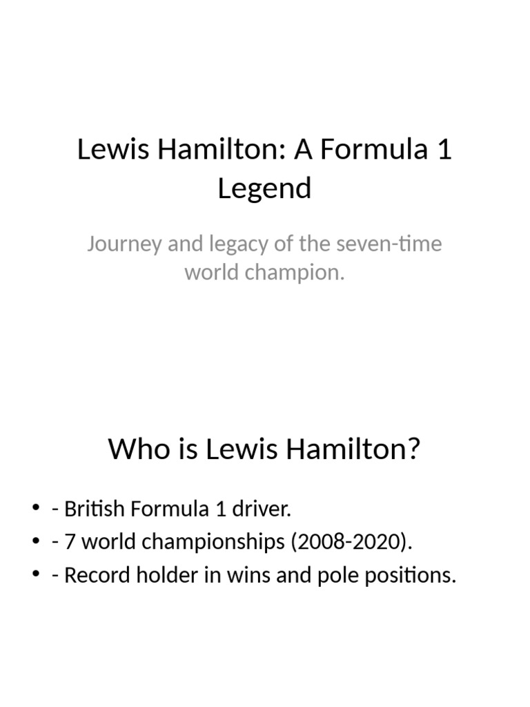 Lewis Hamilton Presentation | PDF