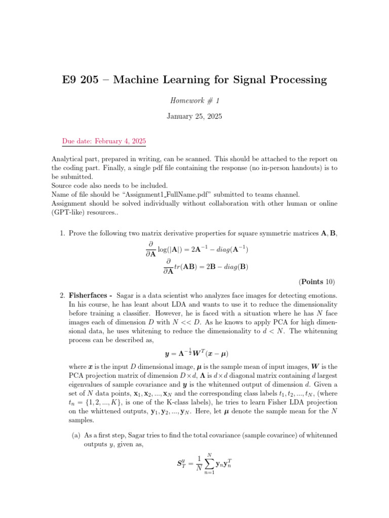 MLSP_2025_assignment_1 | PDF | Matrix Theory | Algebra