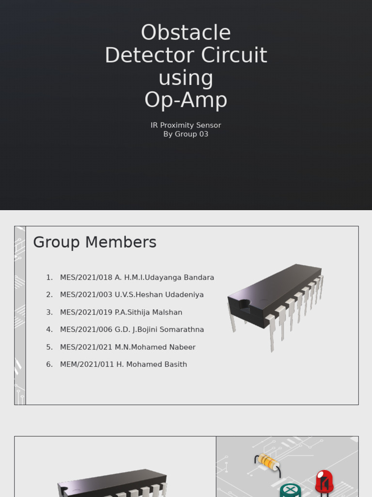 LM358 IR Obstacle Detector Circuit | PDF