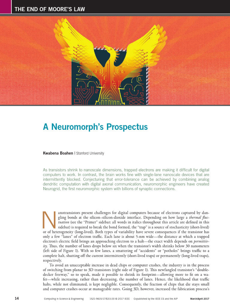 A neuromorph’s Prospectus | PDF | Synapse | Integrated Circuit