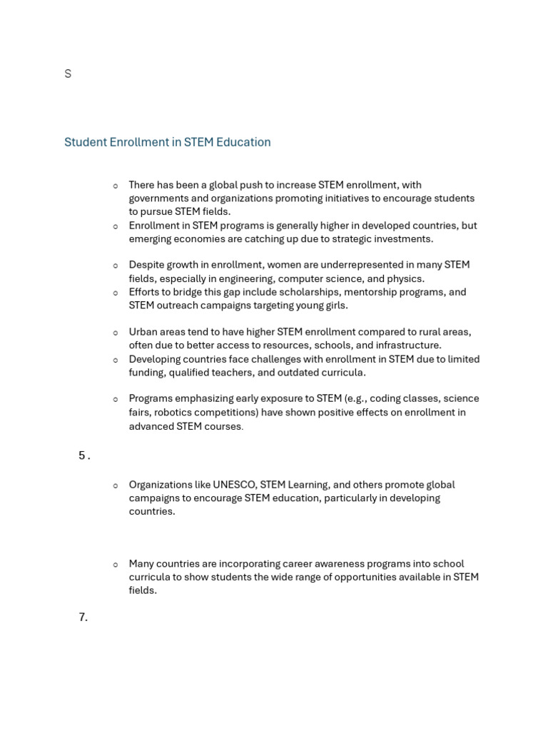 STEM Edn Students Enrollment and Challenge | PDF | Science, Technology, Engineering, And ...
