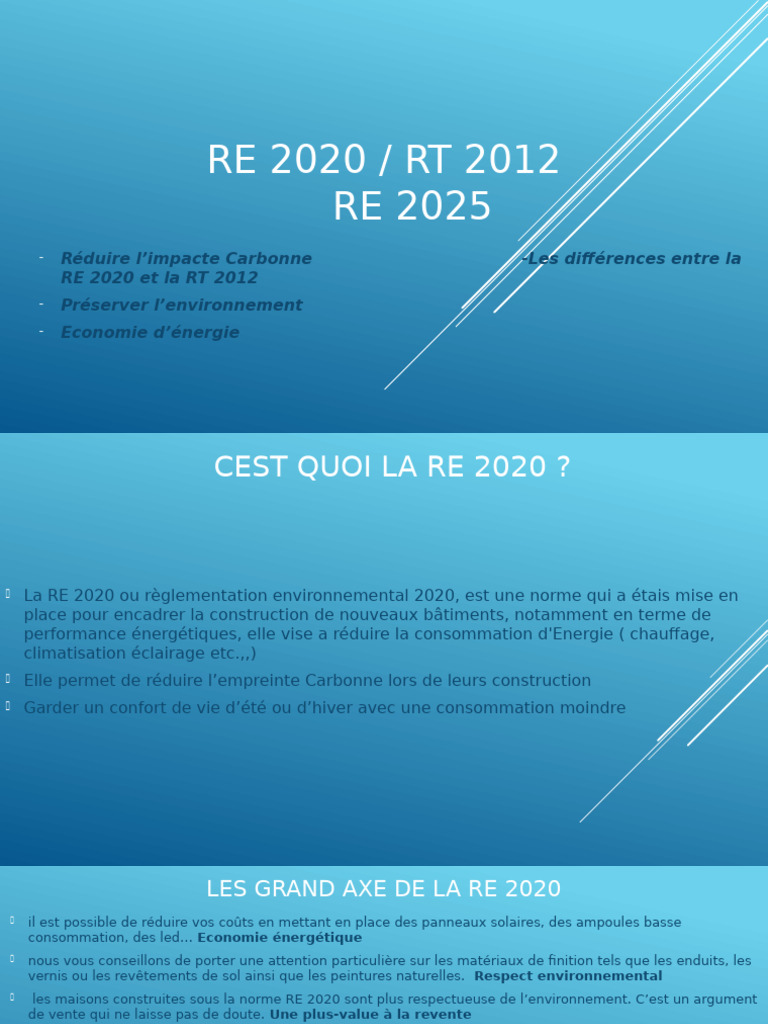 Comprendre la RE 2020 : enjeux et différences | PDF | Économie ...