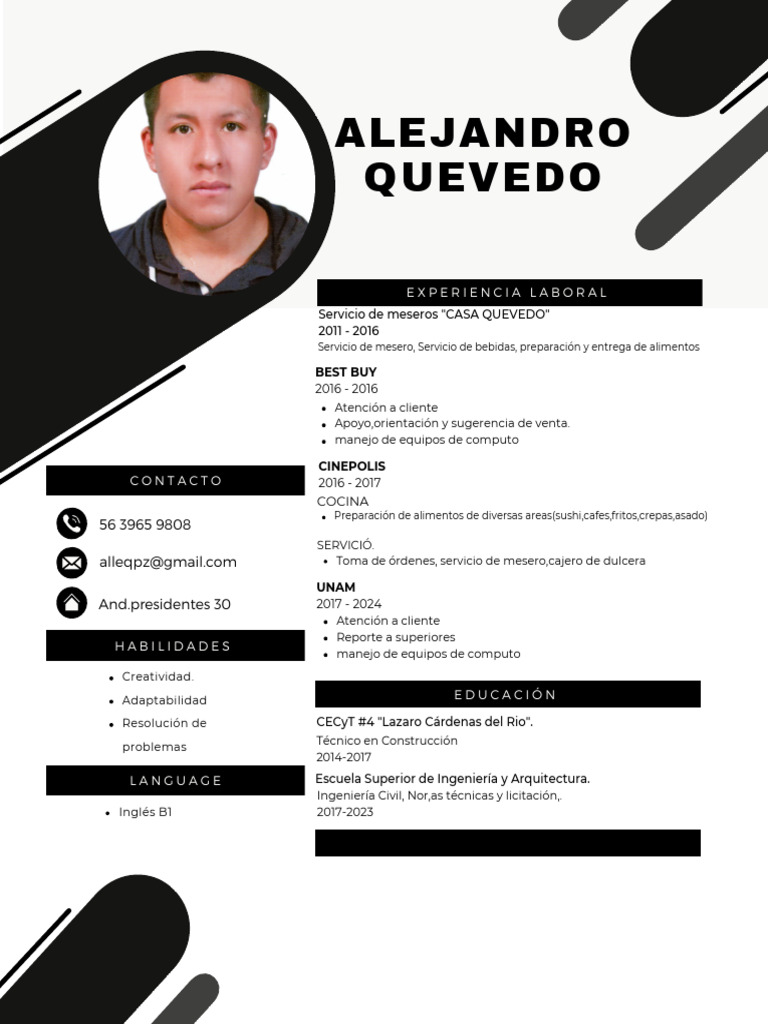 Currículum de Alejandro Quevedo | PDF