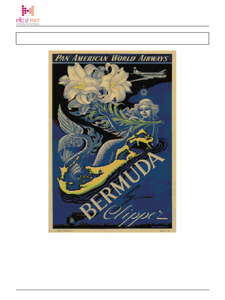 Pan Am Bermuda Cross Stitch Pattern | PDF | Embroidery Stitches ...