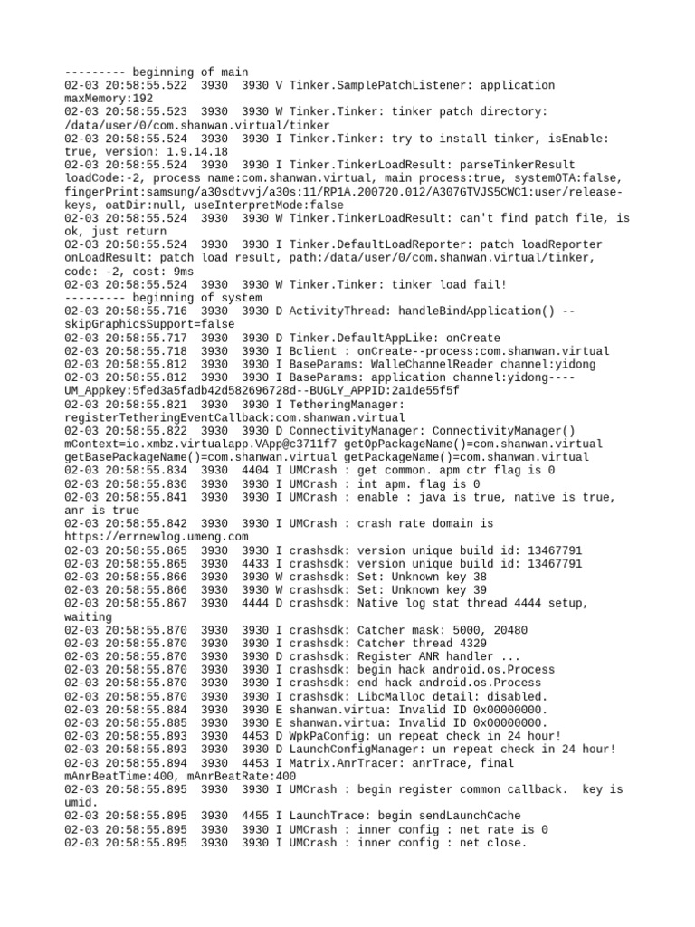 Com - Shanwan.virtual Logcat | PDF | Computing | Computer Programming