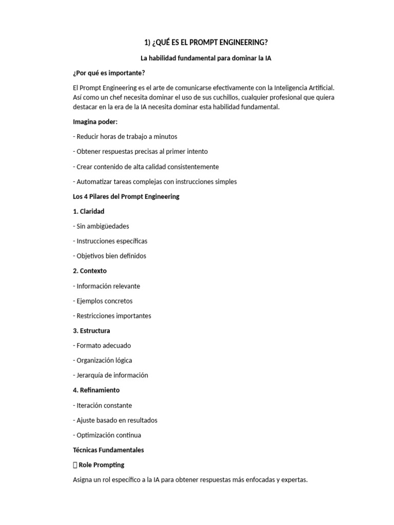 1.qué Es El Prompt Engineering | PDF | Inteligencia artificial ...