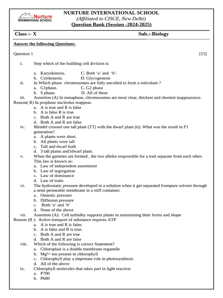 10th Biology Question Bank | PDF | Uterus | Mitosis
