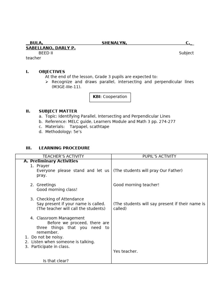 LP MATH lines | PDF | Perpendicular | Teachers