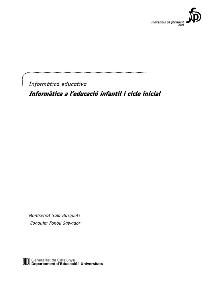 Informàtica a Educació Infantil | PDF