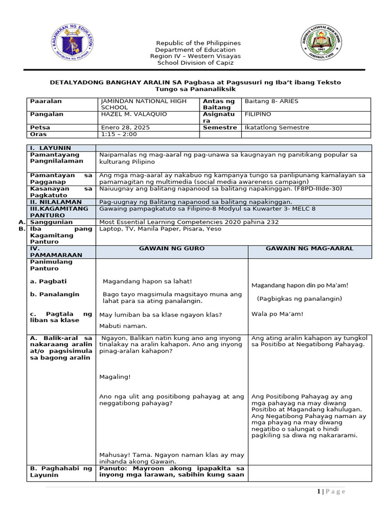 Kuwarter 3 MELC 8 | PDF