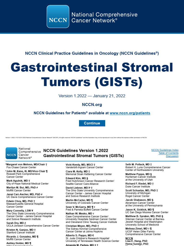 NCCN GIST Guidelines 2022 | PDF | Clinical Medicine | Medicine