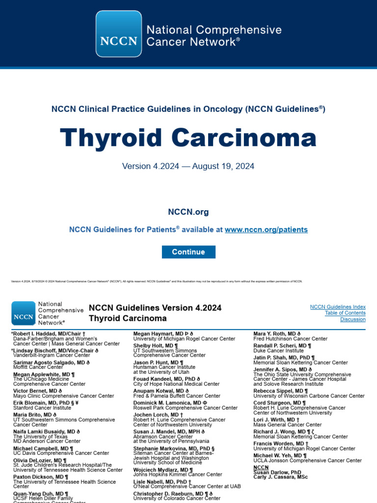 NCCN Thyroid 2024 | PDF | Cancer | Glands