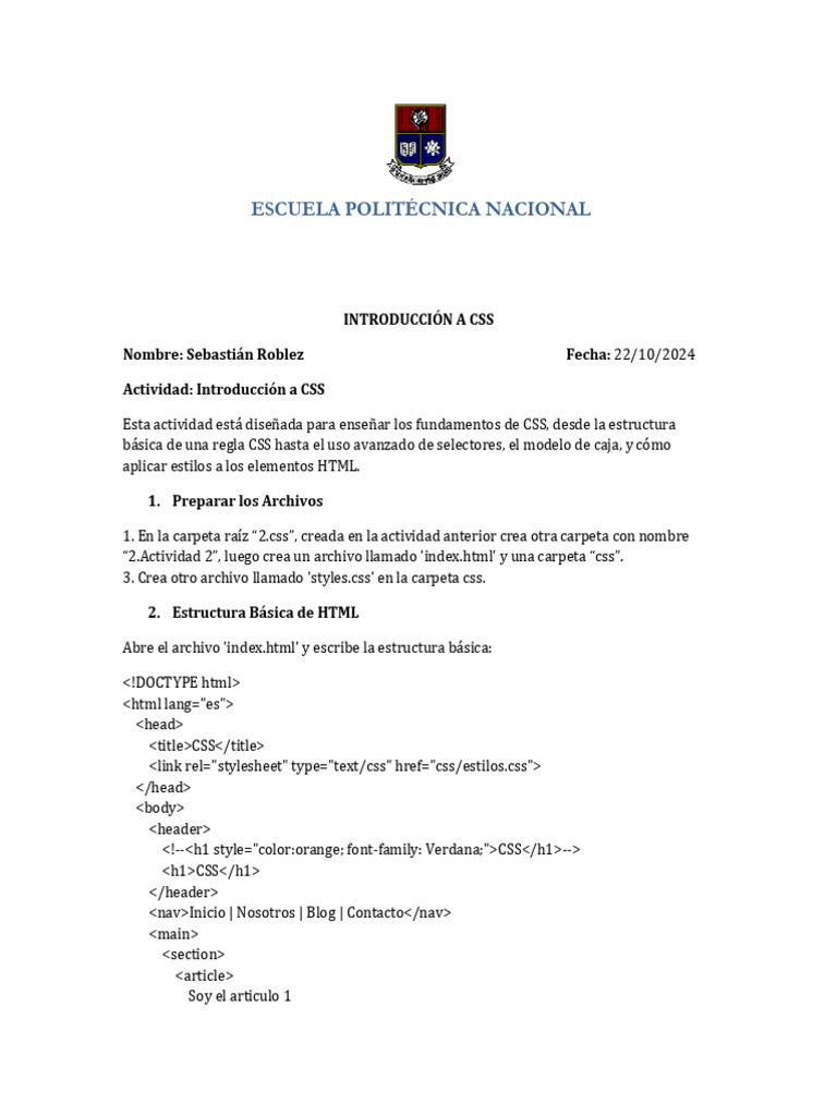 2. Actividad Introducción a CSS | PDF | HTML | Modelo de color Rgb