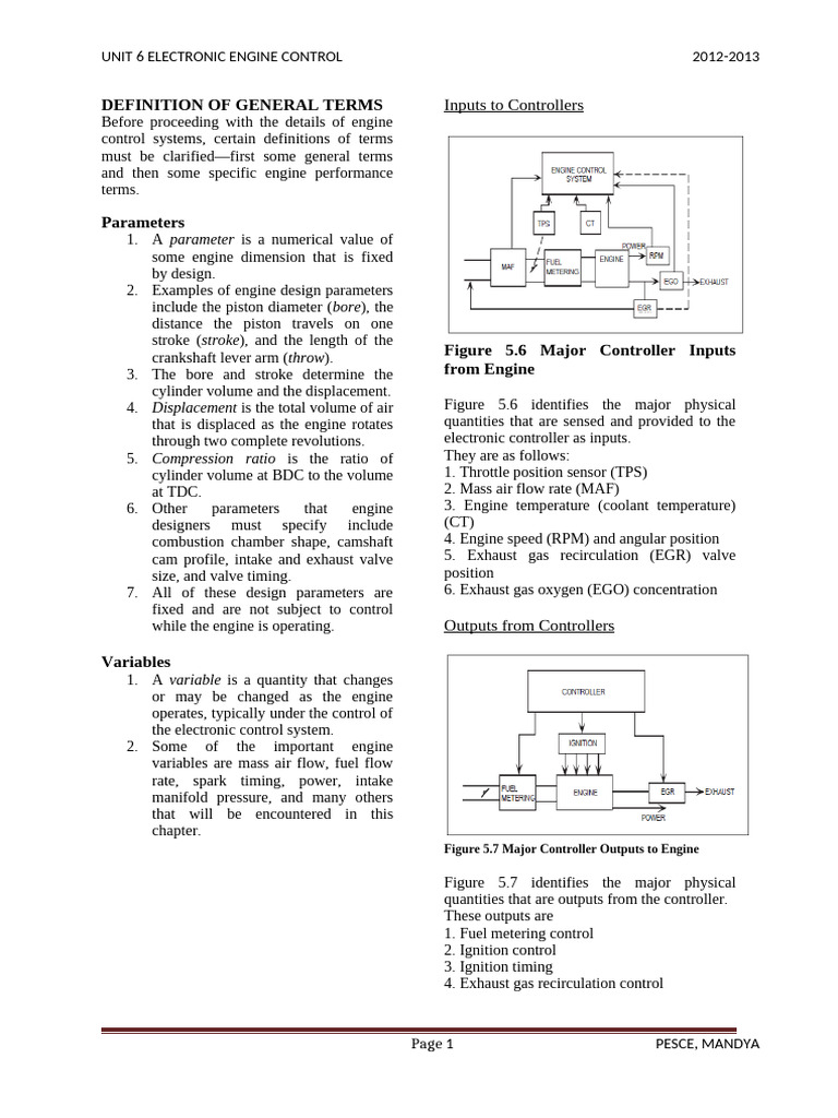 LESSON6(ELECTRONIC ENGINE CONTROL) | PDF | Engines | Combustion