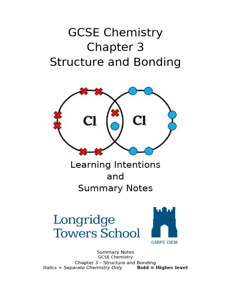 Chapter 3 Structure and Bonding Summary Notes Reconfigured | PDF ...