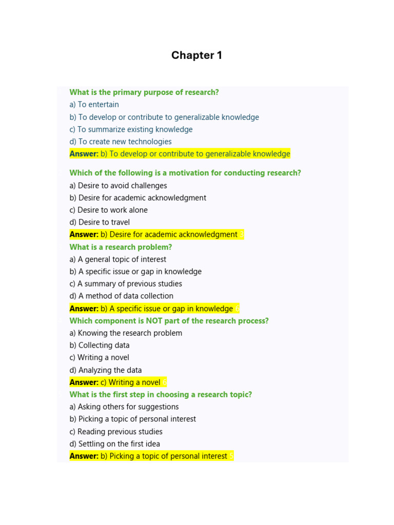 Research Skills Questions | PDF | Citation | Cognition