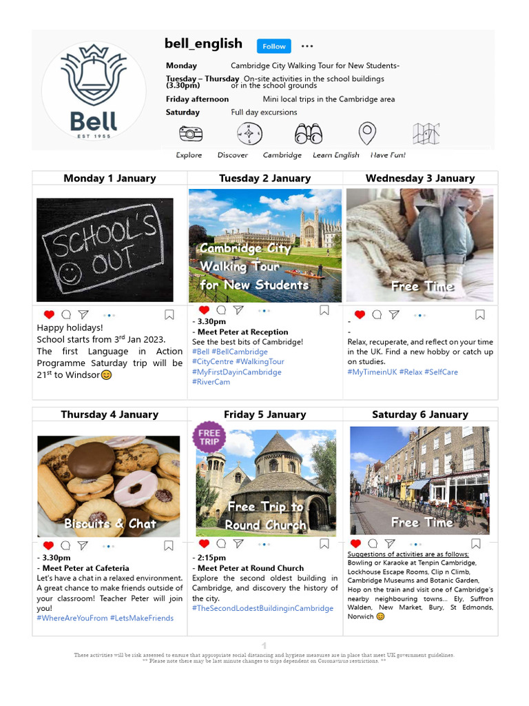 Bell Cambridge - LIA Programme January 2024 | PDF | Cambridge