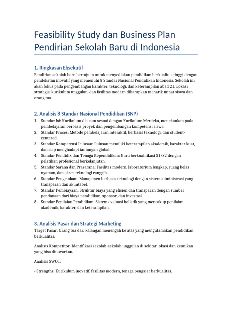 Feasibility Study School Updated | PDF