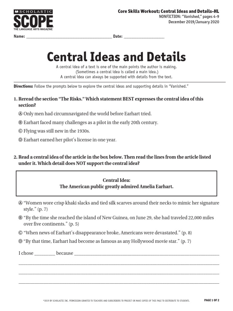 Vanished +-+Central+Ideas+document | PDF
