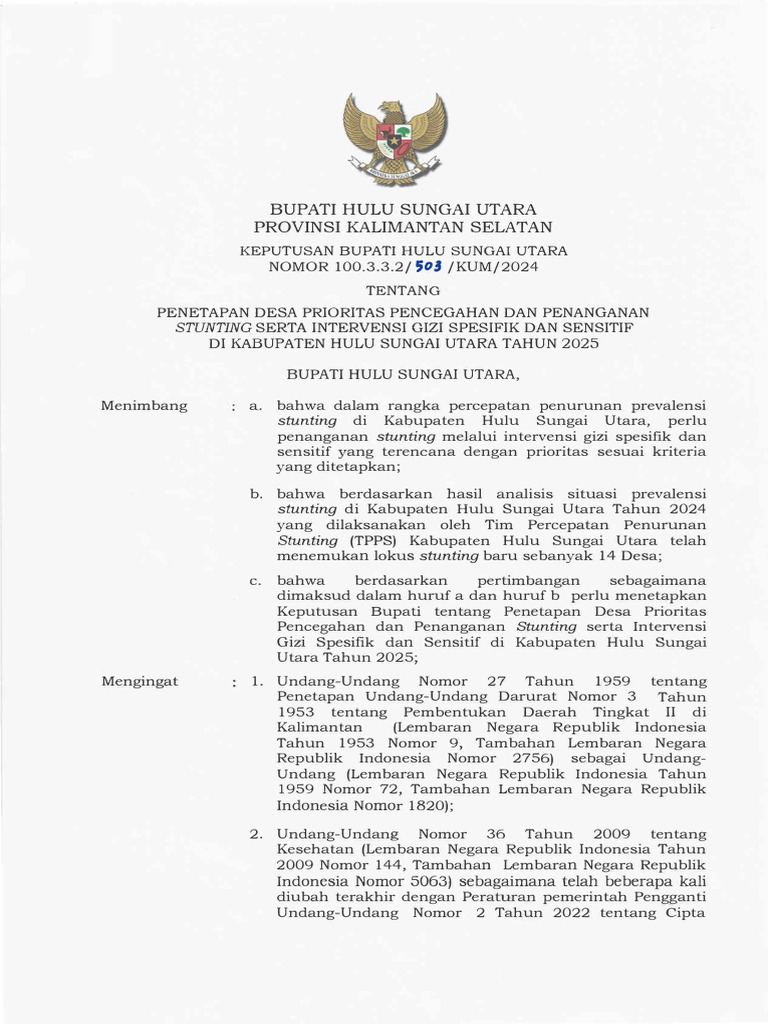 SK Lokus Stunting 2025 | PDF