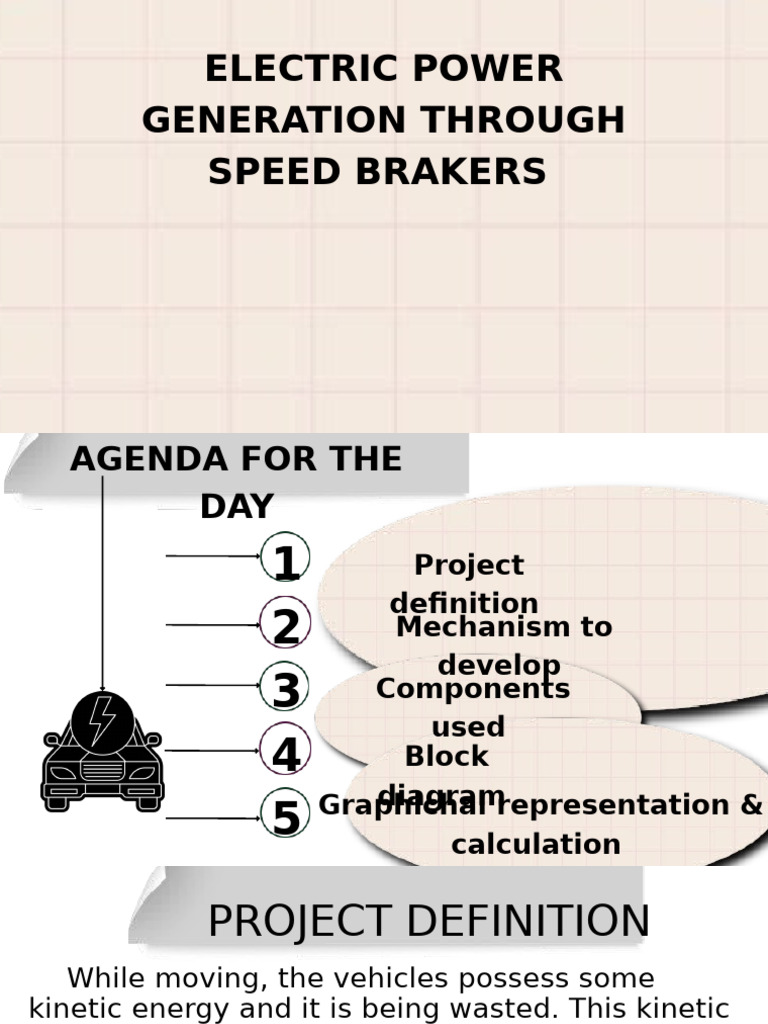 Electric Power Generation Through Speed Brakers - PPTX - 20250131 ...