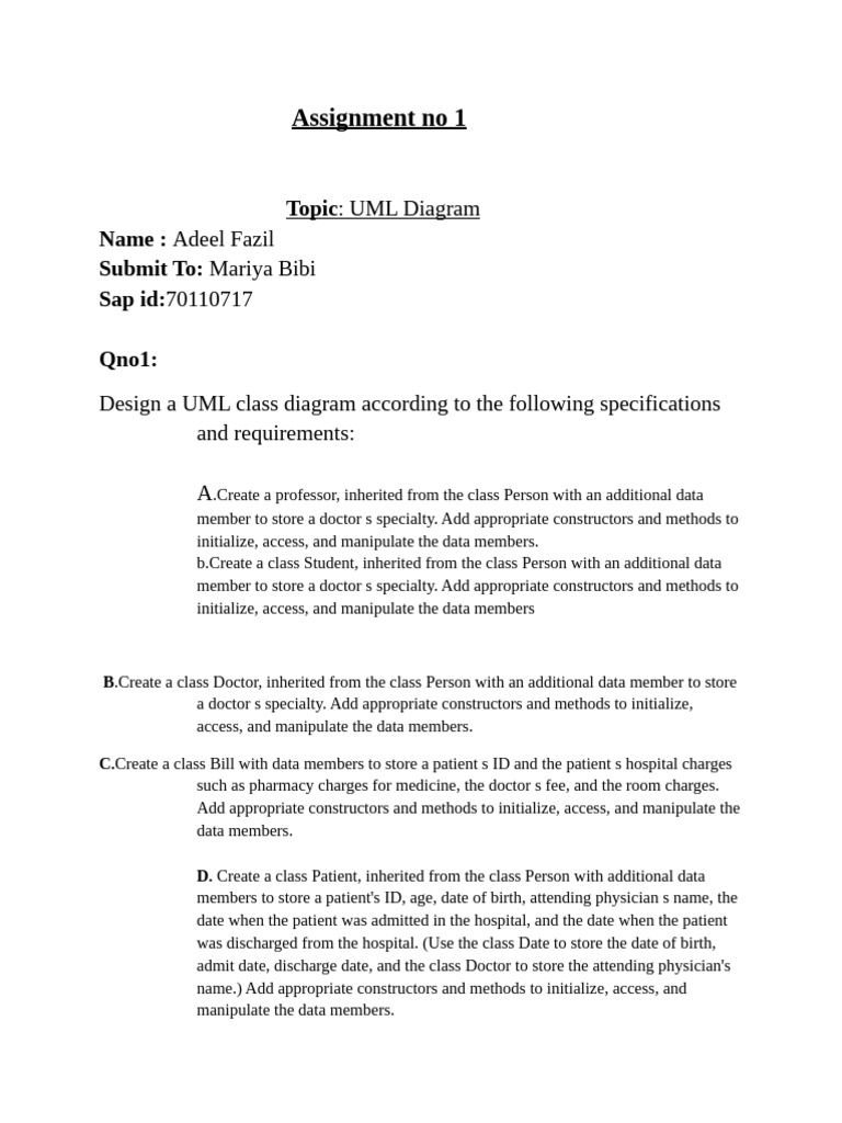 Assignment UML | PDF