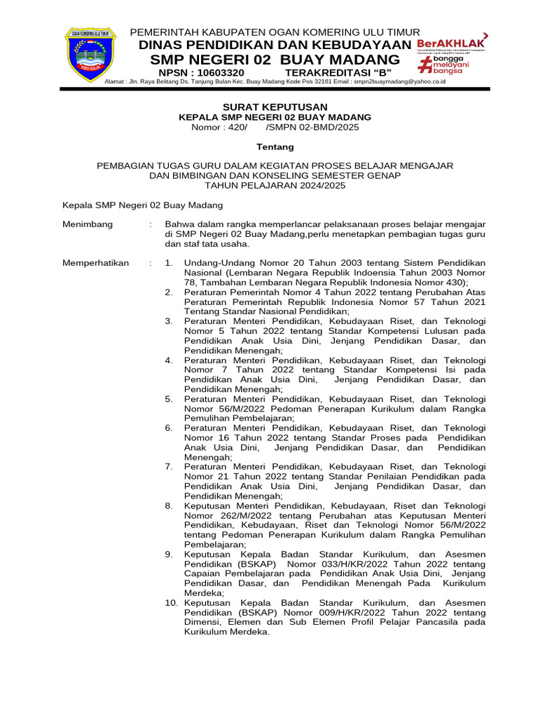 SKBM SMSTR Genap 2024-2025 | PDF